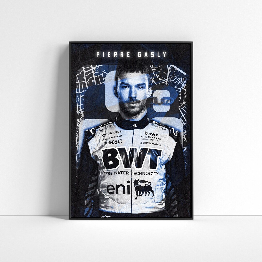 Pierre Gasly Poster, Alpine F1 Team Poster, Formula 1 Wall Art, Motorsport Gift, Driver Portrait ...