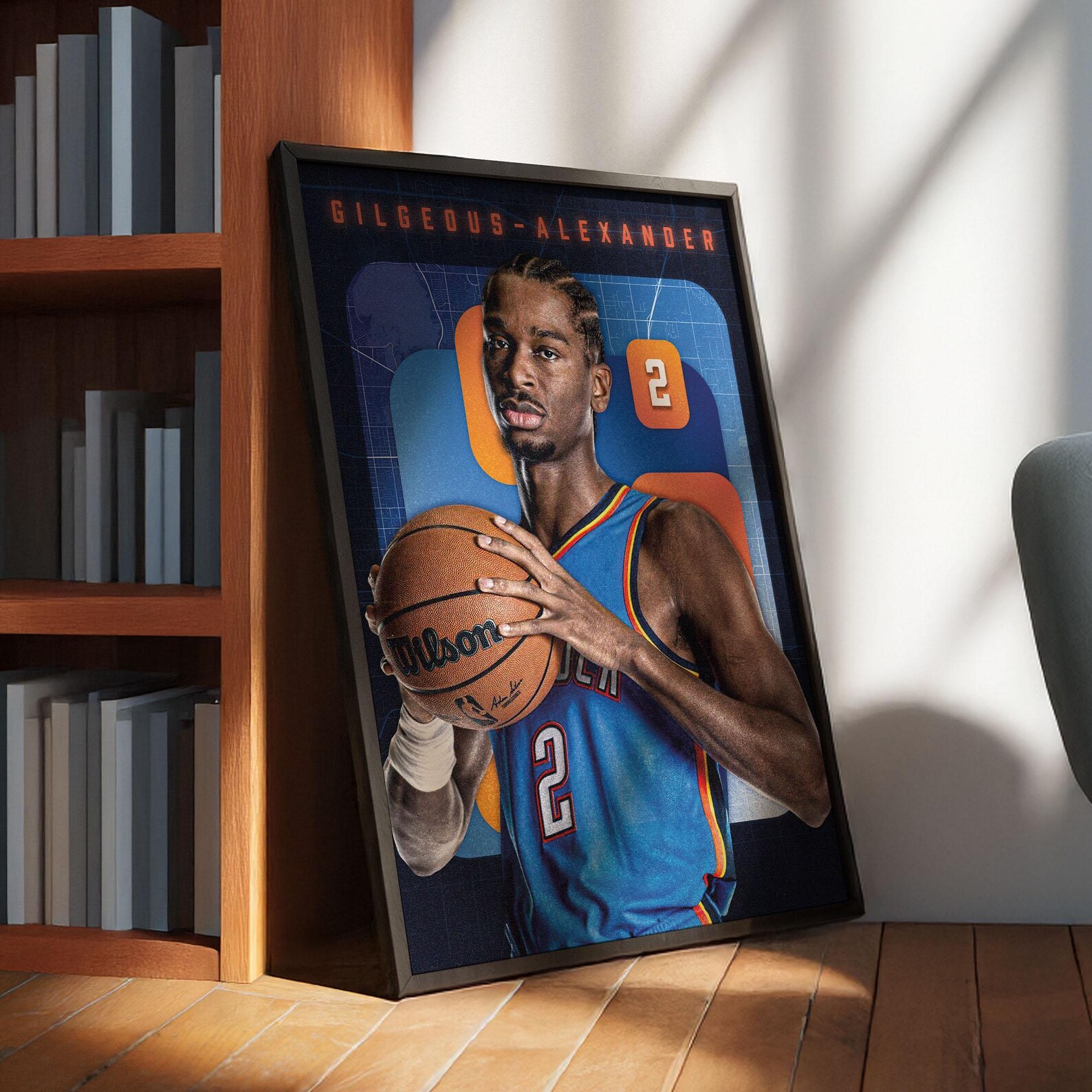 Shai Gilgeous-alexander Poster: OKC Thunder NBA Art (digital Download ...