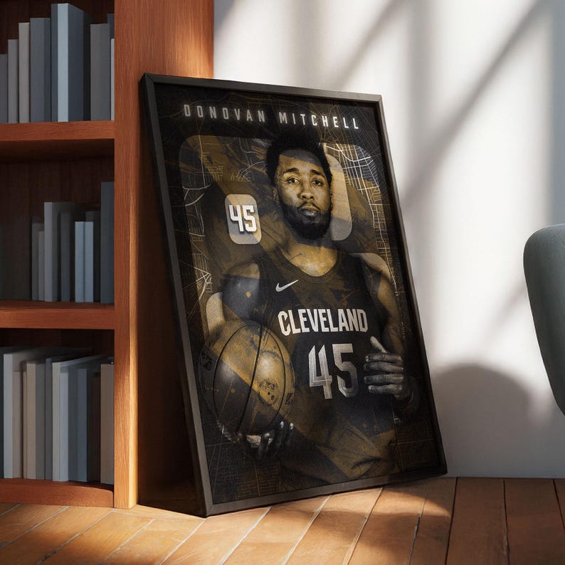 Donovan Mitchell Poster: Cleveland Cavaliers NBA Art (digital Download ...