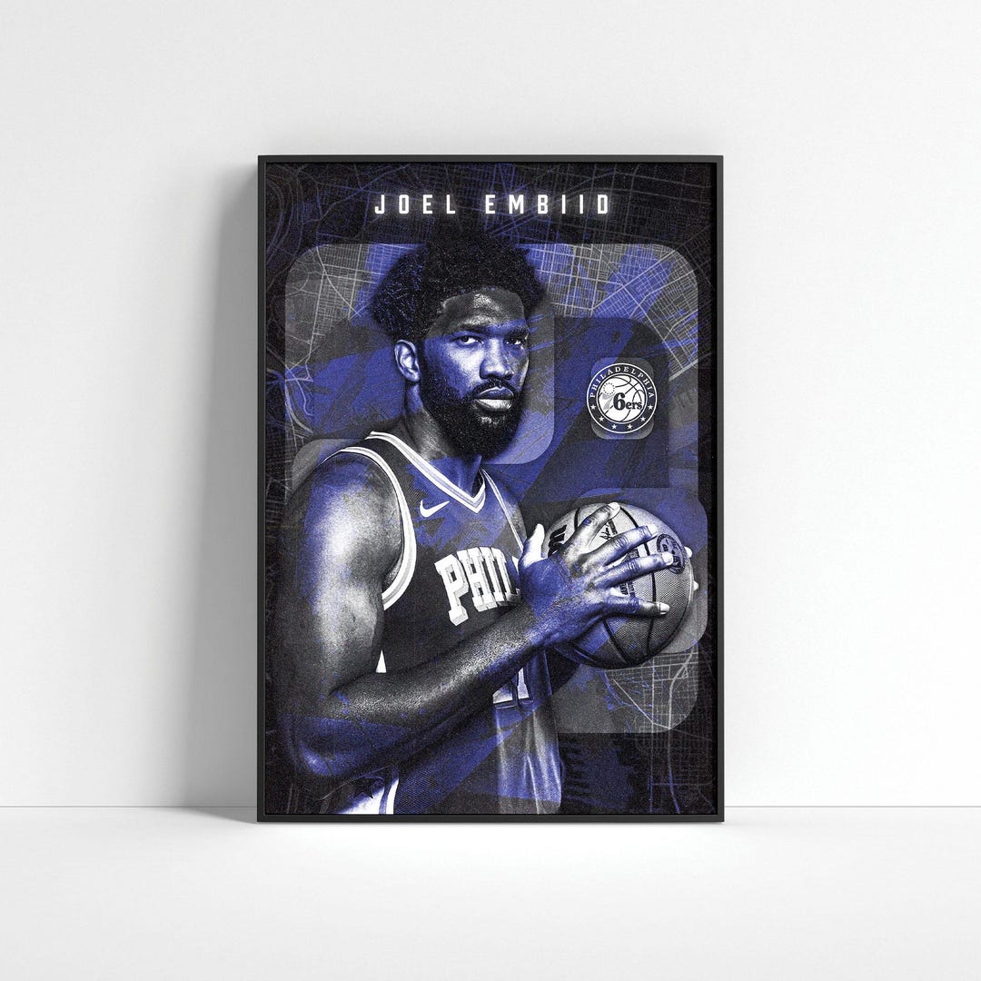 Joel Embiid Poster, Philadelphia 76ers Poster, Basketball Decor ...