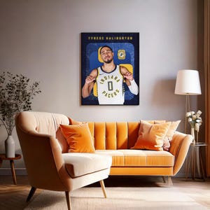 Tyrese Haliburton Poster, Indiana Pacers Poster, Basketball Digital ...