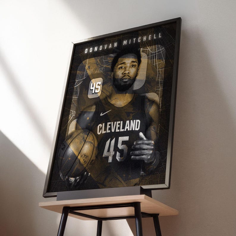 Donovan Mitchell Poster: Cleveland Cavaliers NBA Art (digital Download ...