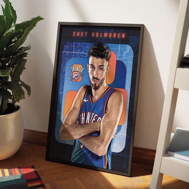 Chet Holmgren Poster, Oklahoma City Thunder Poster, Basketball Prints ...