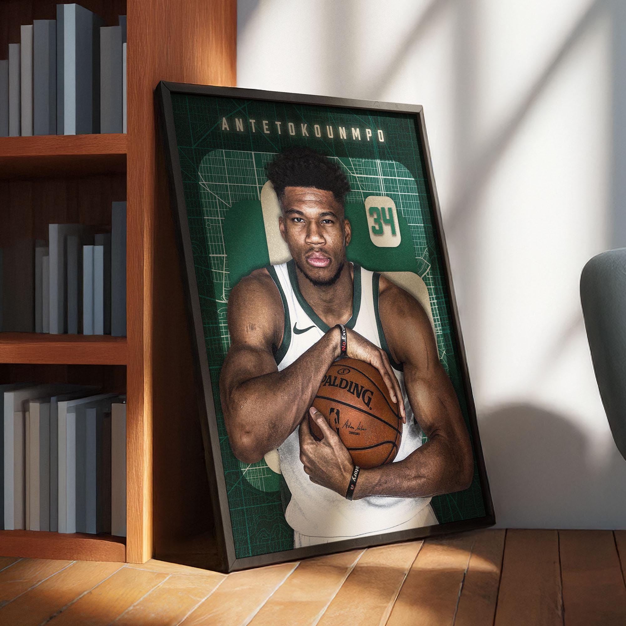 Giannis Antetokounmpo Poster: Milwaukee Bucks NBA Print (digital ...