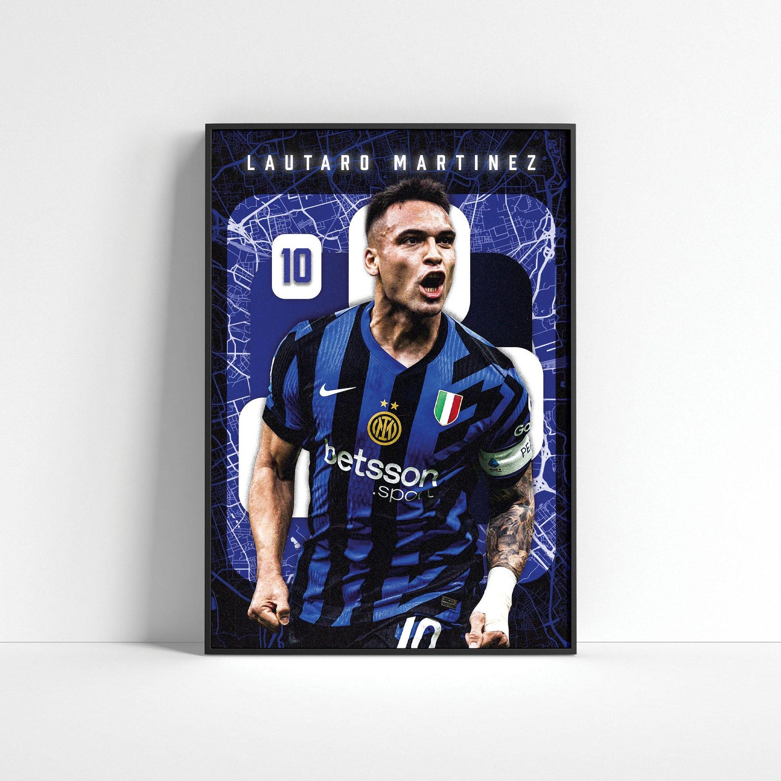 Lautaro Martinez Inter Milan Poster: Football Art Print (digital ...