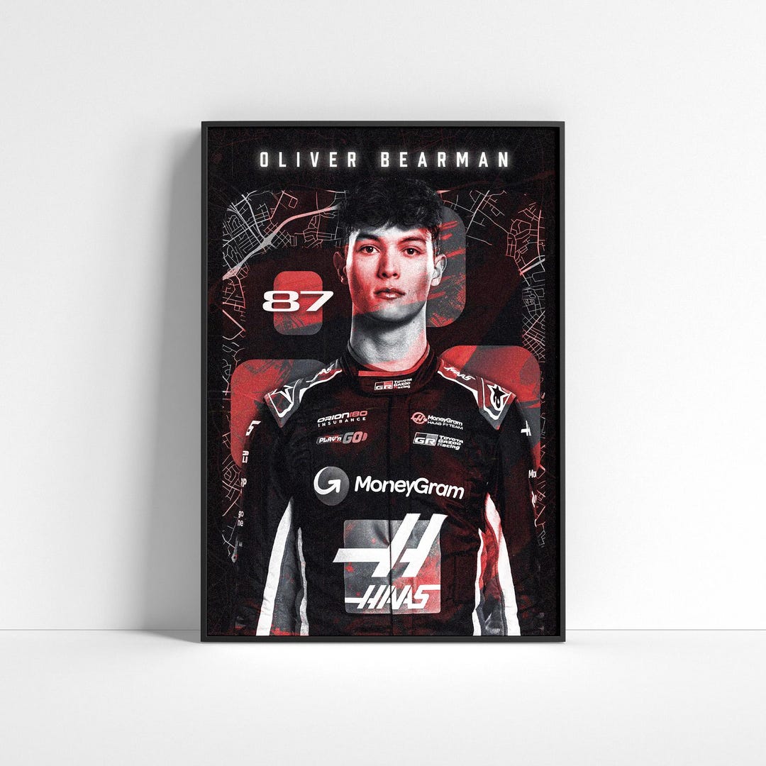 Oliver Bearman Poster, Haas F1 Team Poster, Formula 1 Wall Art, Formula ...