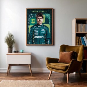 Lance Stroll Poster, Aston Martin F1 Team Poster, Formula 1 Wall Art ...