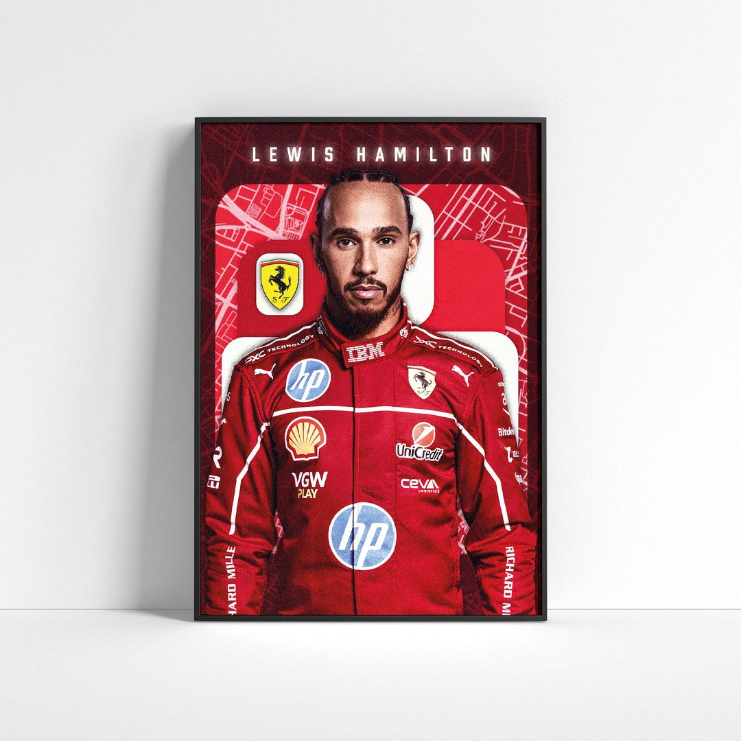 Lewis Hamilton Poster, Ferrari F1 Team Poster, Formula 1 Wall Art ...
