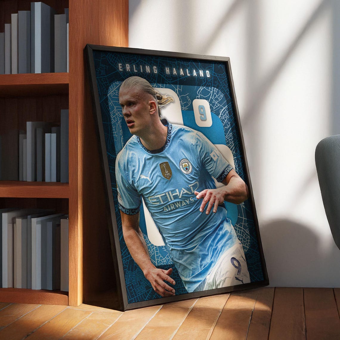 Erling Haaland Poster: Manchester City Light Edition (digital Print) - Etsy