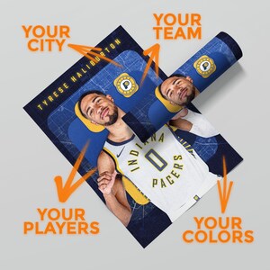 Tyrese Haliburton Poster, Indiana Pacers Poster, Basketball Digital ...