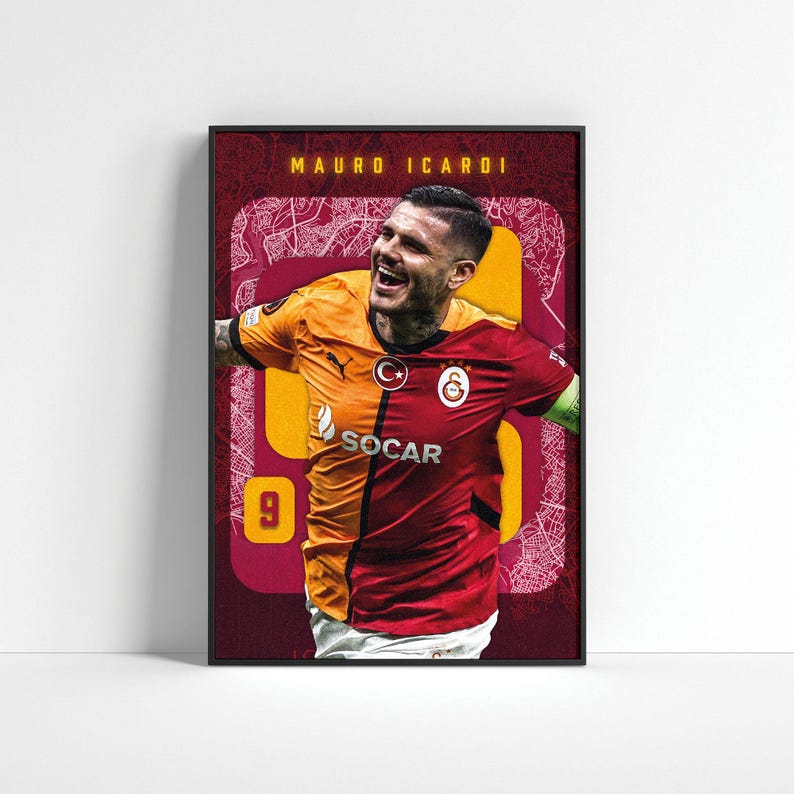 Mauro Icardi Galatasaray Poster: Football Art Print (digital Download ...