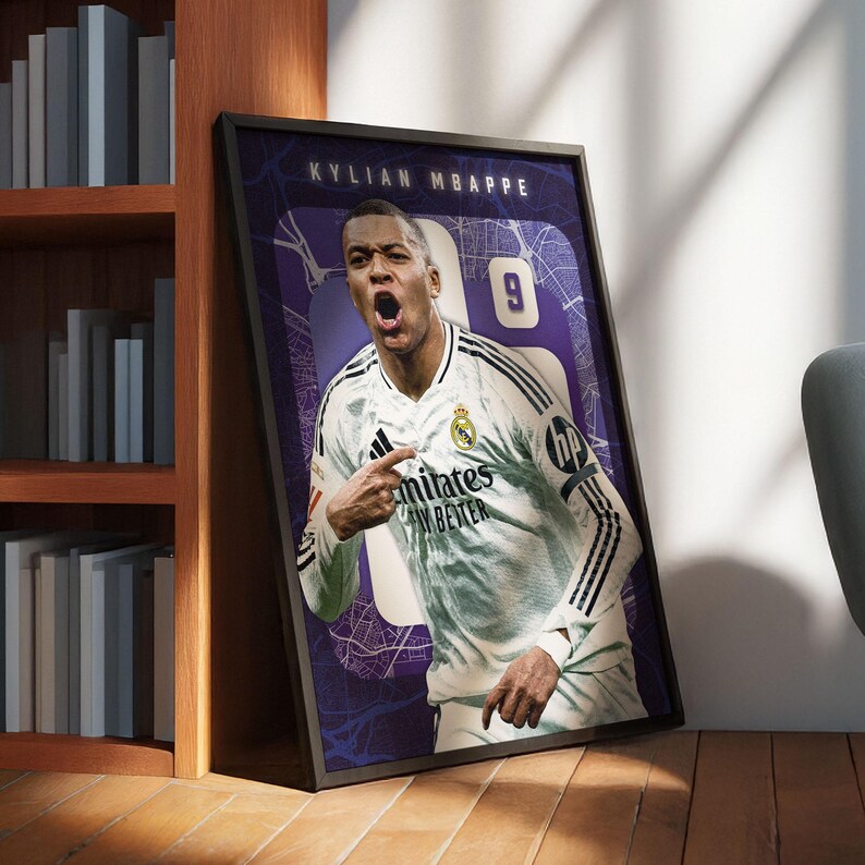 Kylian Mbappe Real Madrid Poster: Football Art (digital Print) - Etsy
