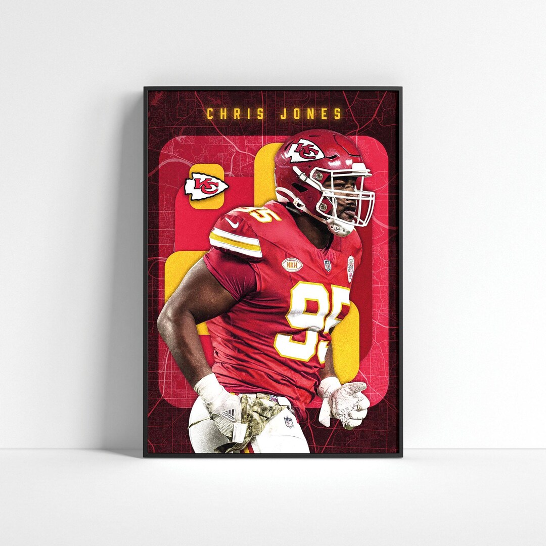 Chris Jones Poster, Kansas City Chiefs Poster, Football Prints, Sports ...