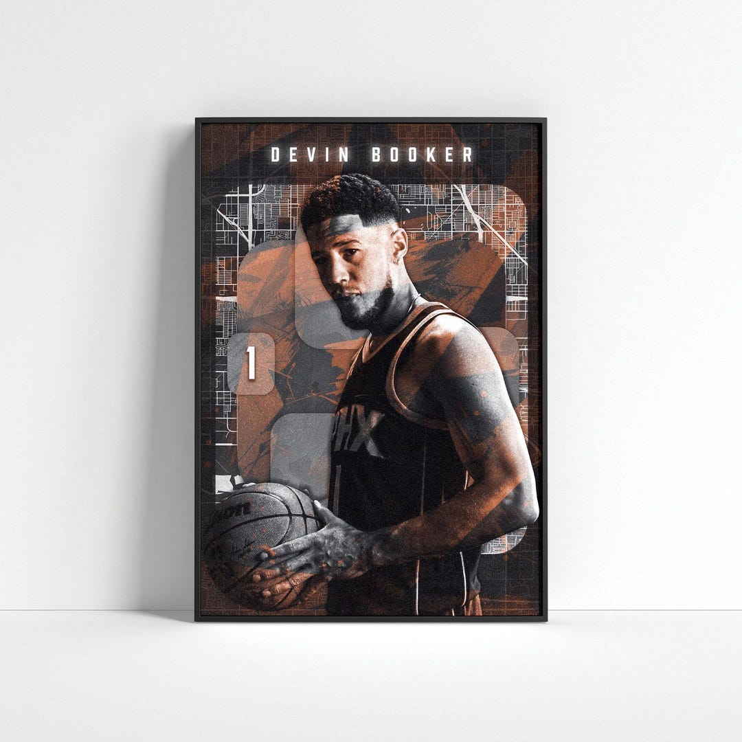 Devin Booker Poster, Phoenix Suns Poster, Basketball Prints, NBA Wall ...