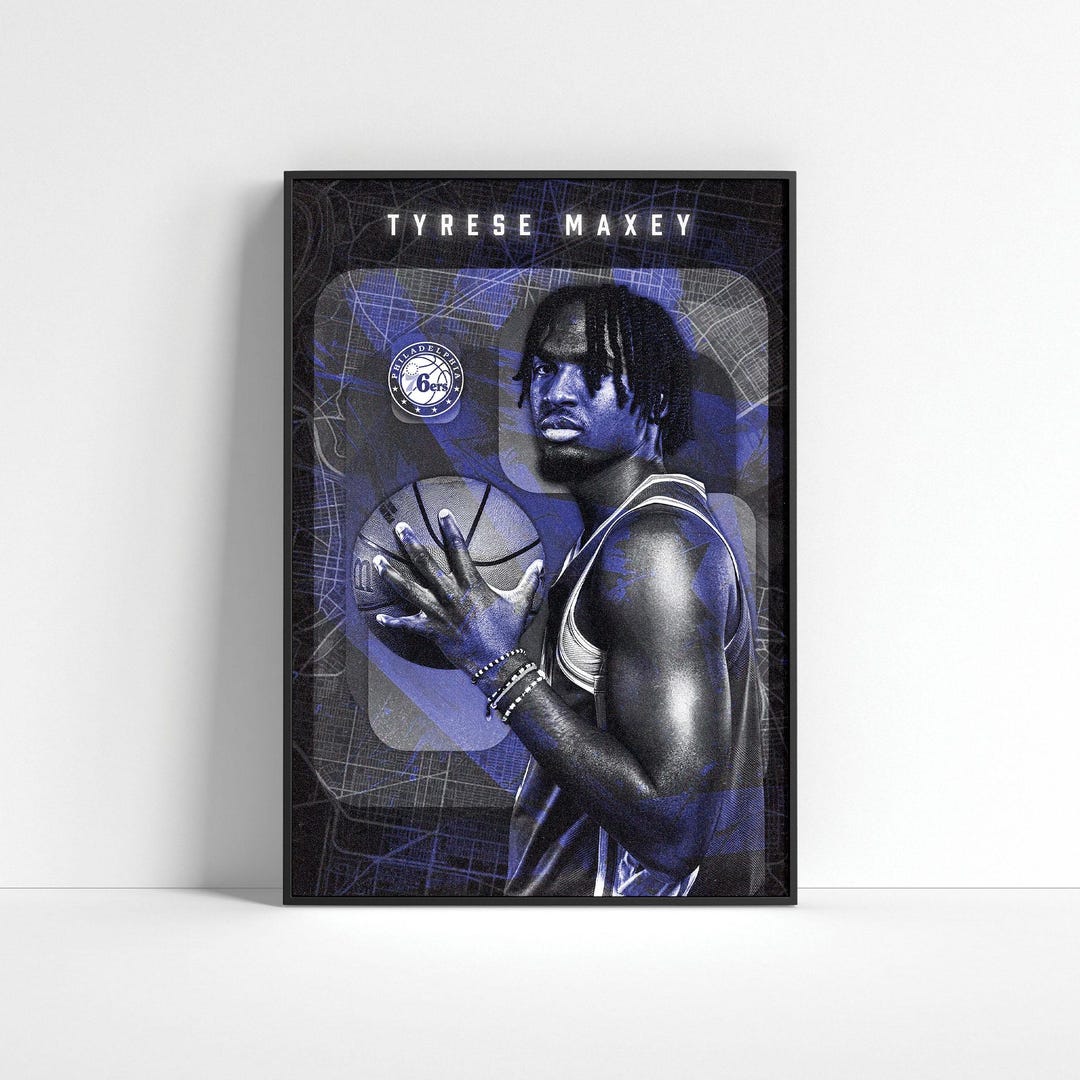 Tyrese Maxey Poster, Philadelphia 76ers Poster, Basketball Decor ...