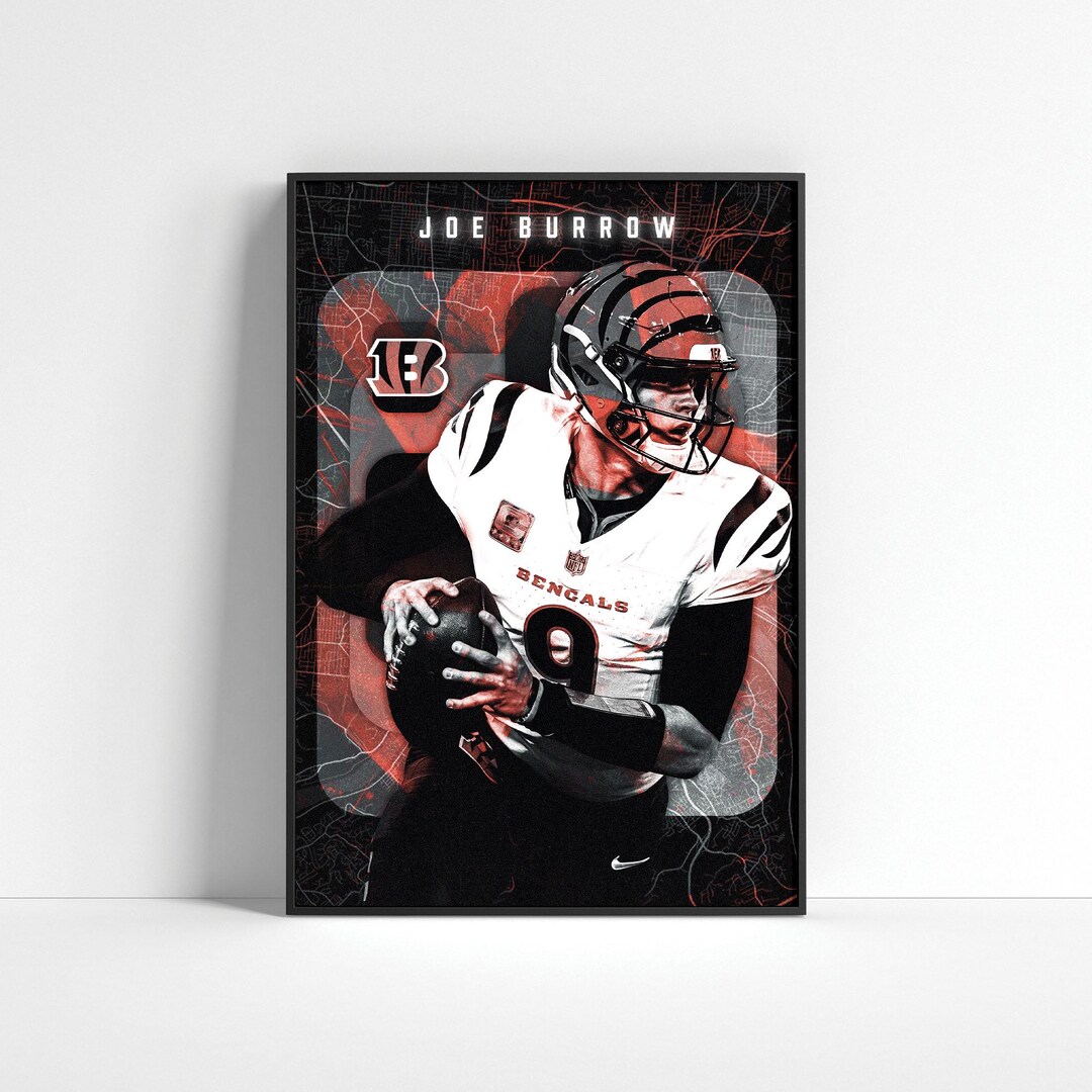 Joe Burrow Poster, Cincinnati Bengals Poster, Football Prints, Sports ...