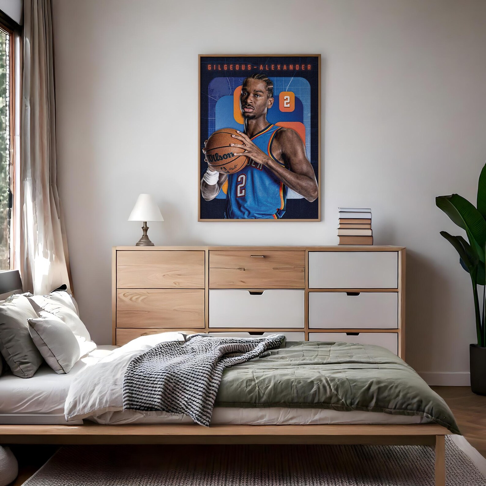 Shai Gilgeous-alexander Poster: OKC Thunder NBA Art (digital Download ...