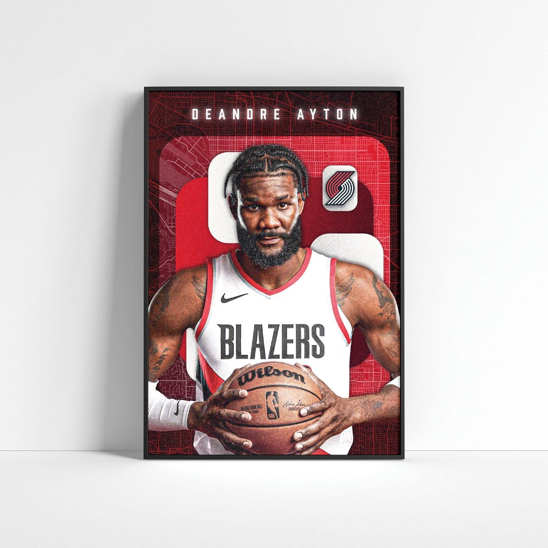 Deandre Ayton Poster, Portland Trail Blazers Poster, Basketball Decor ...