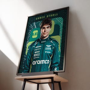 Lance Stroll Poster, Aston Martin F1 Team Poster, Formula 1 Wall Art ...