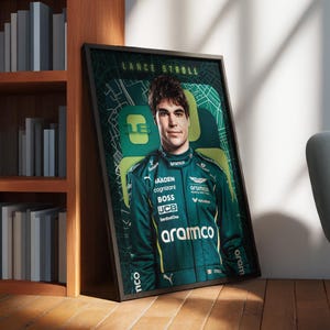 Lance Stroll Poster, Aston Martin F1 Team Poster, Formula 1 Wall Art ...