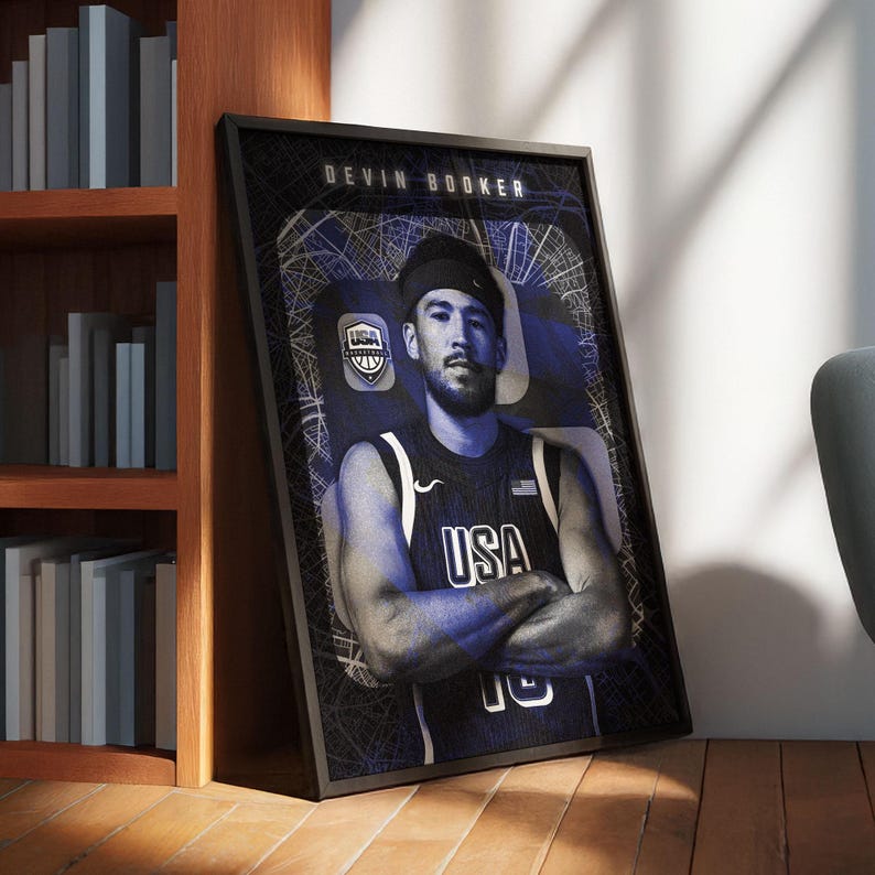 Devin Booker USA Basketball Poster: Sport Wall Art Print (digital ...