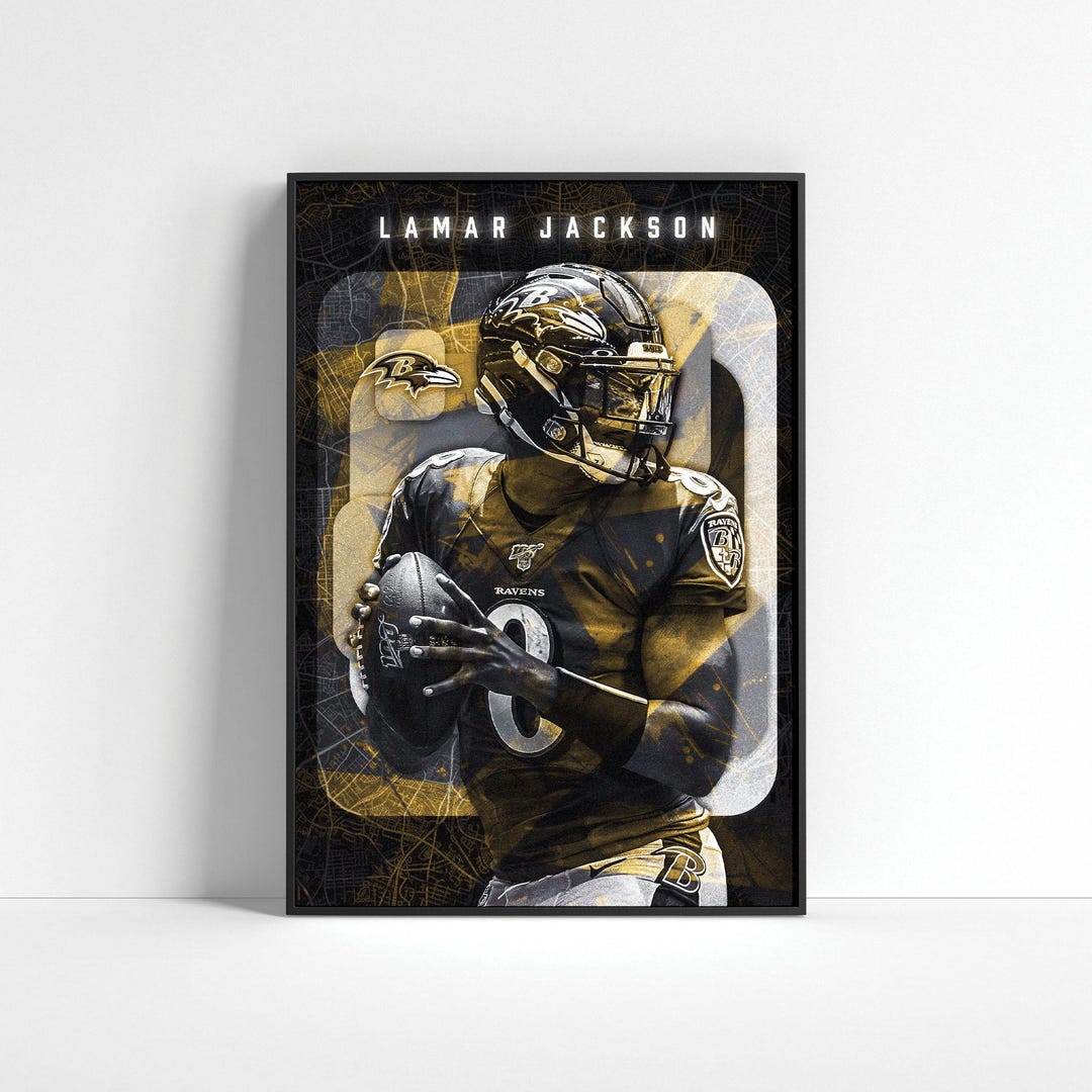 Lamar Jackson Poster, Baltimore Ravens Poster, Football Prints, Sports ...