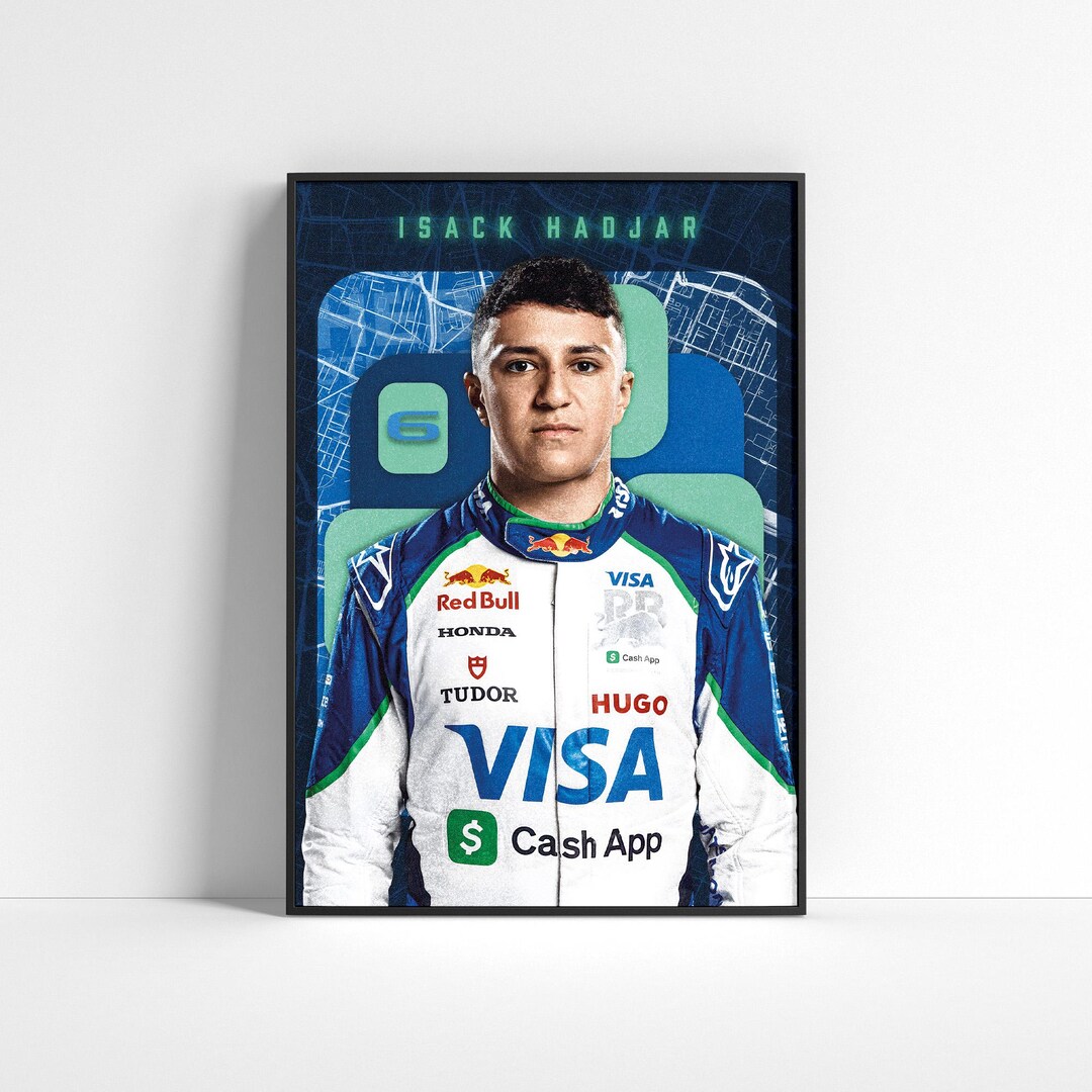 Isack Hadjar Poster, Racing Bulls F1 Team Poster, Formula 1 Wall Art ...