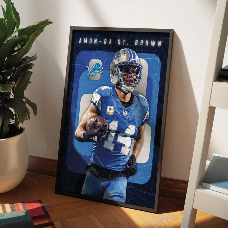 Amon-ra St. Brown Poster, Detroit Lions Prints, Football Poster ...