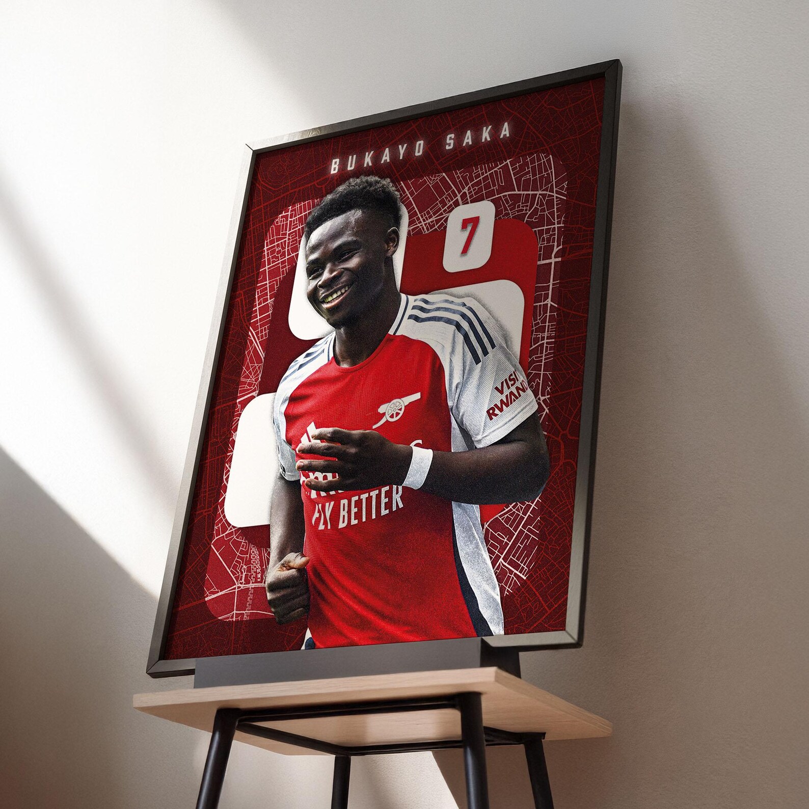 Bukayo Saka Arsenal Poster: London Map Football Art (digital Print) - Etsy