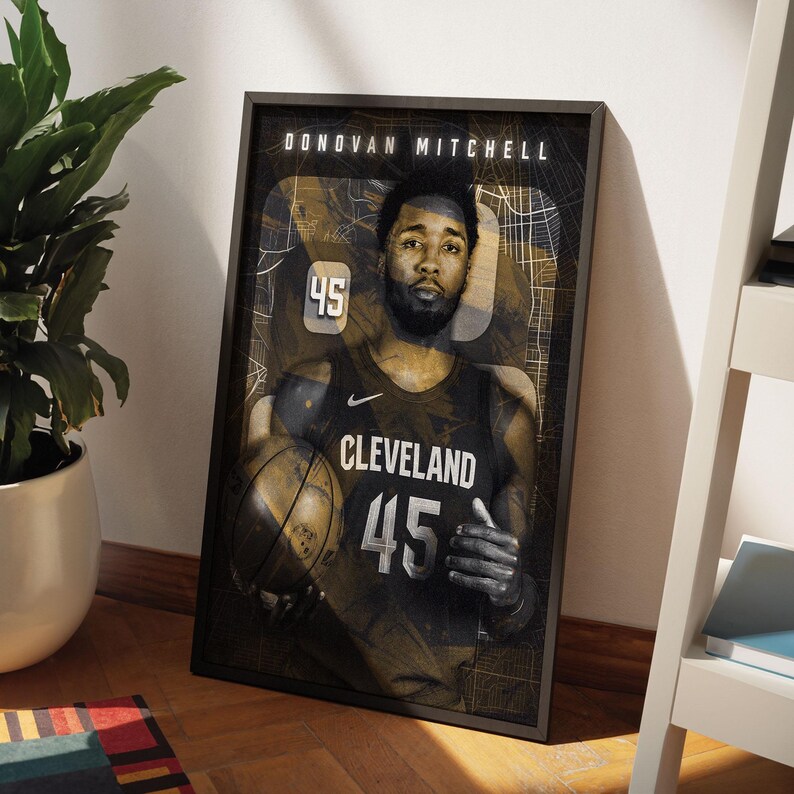 Donovan Mitchell Poster: Cleveland Cavaliers NBA Art (digital Download ...
