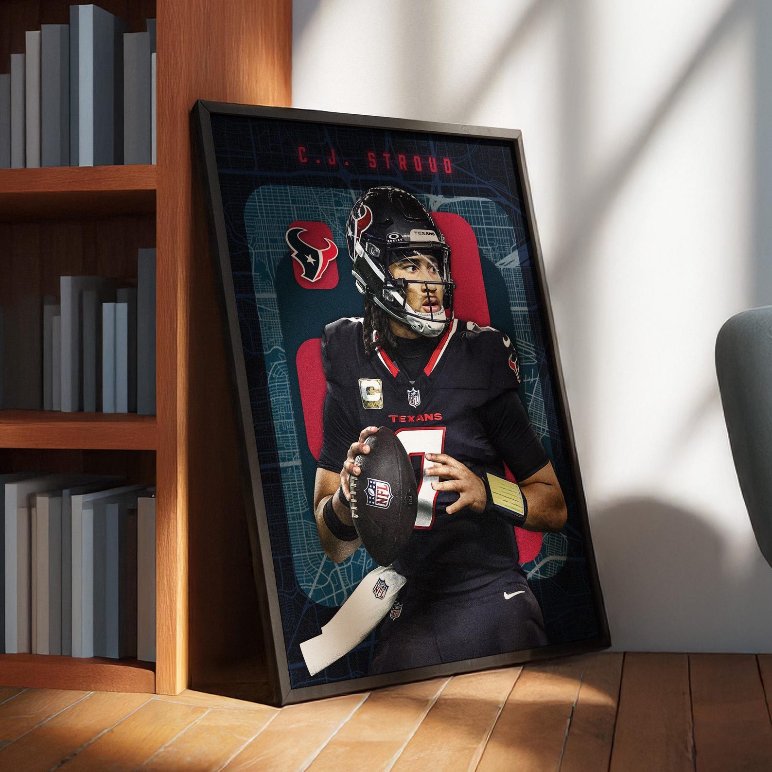 CJ Stroud Poster, Houston Texans Poster, Football Prints, Football Wall ...