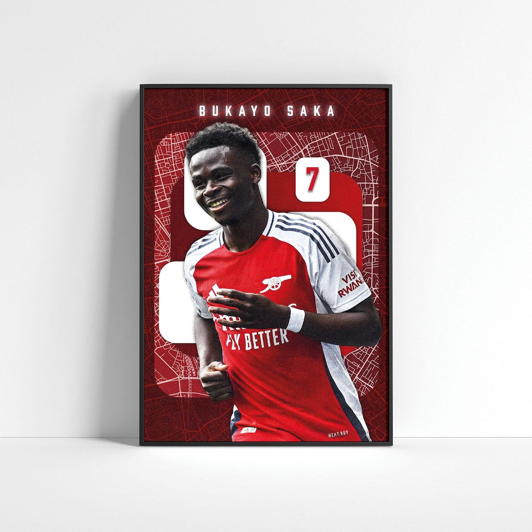 Bukayo Saka Poster, Arsenal Poster, Bukayo Saka Print Art, Premier ...