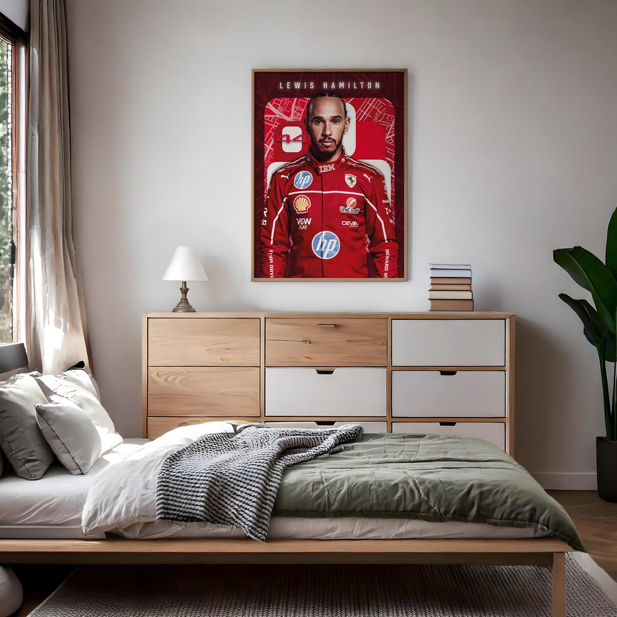 Lewis Hamilton Poster, Ferrari F1 Team Poster, Formula 1 Wall Art ...