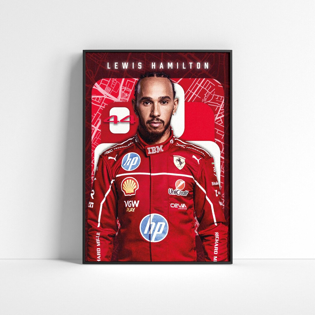 Lewis Hamilton Poster, Ferrari F1 Team Poster, Formula 1 Wall Art ...