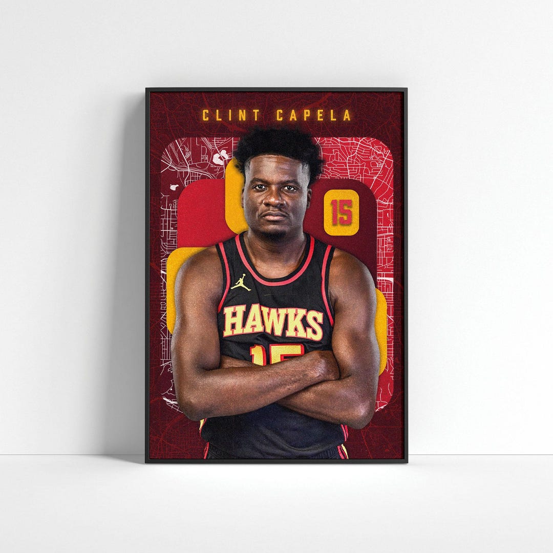Clint Capela Poster, Atlanta Hawks Poster, NBA Basketball Art ...