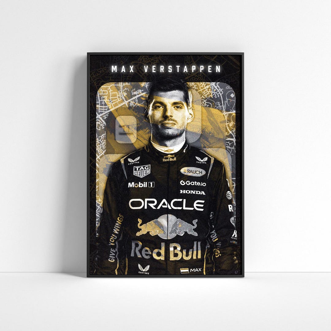 Max Verstappen Poster, Red Bull Racing F1 Team Poster, Formula 1 Wall ...