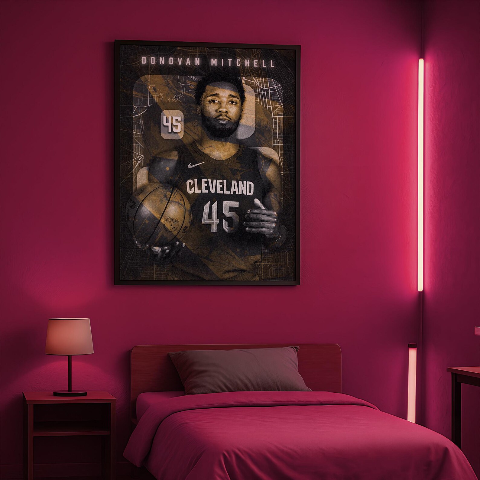 Donovan Mitchell Poster: Cleveland Cavaliers NBA Art (digital Download ...