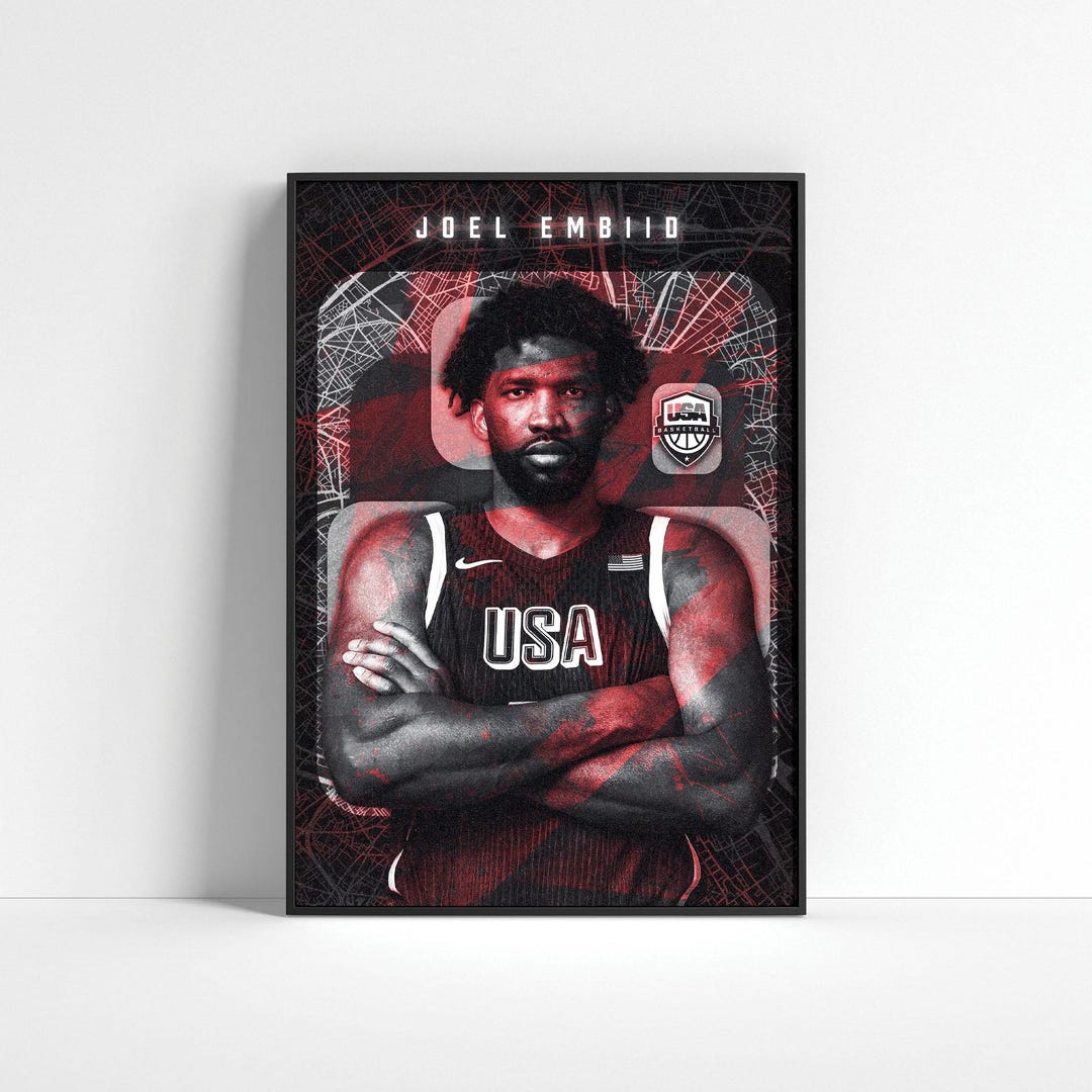 Joel Embiid USA Basketball Poster: Sports Wall Art (digital Download ...