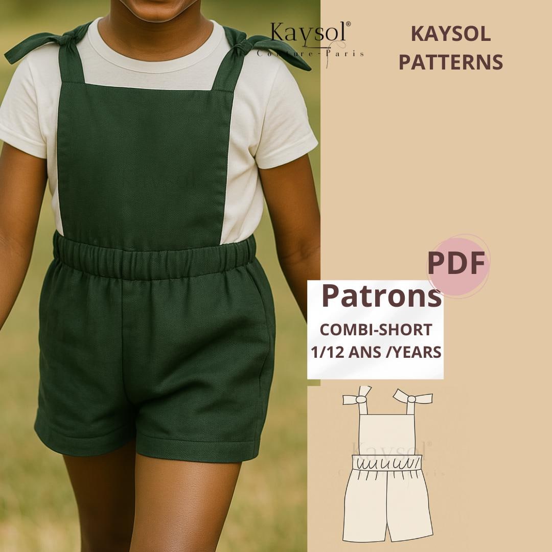 Children's Jumpsuit Sewing Pattern - Baby Children's Sewing Pattern - 1 ...