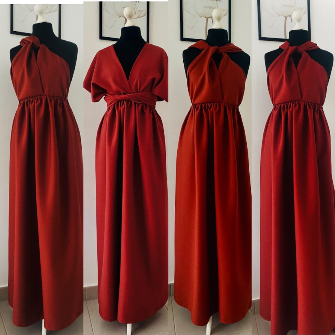 Bridesmaid Dress Cocktail Dress Rust Color Infinity Dress Bridesmaid ...