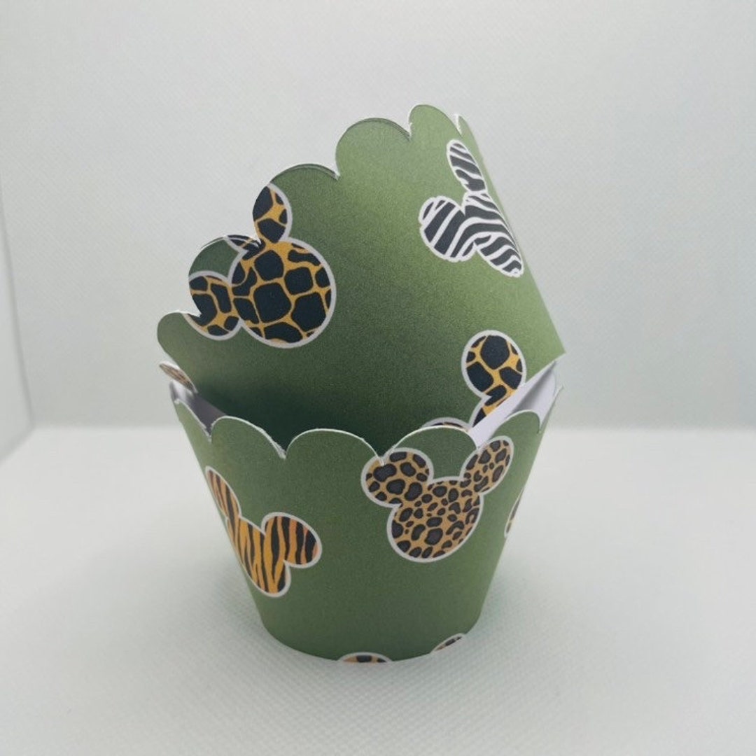 CUPCAKES Qty 6 Mickey Safari L Wrappers Boxes Packaging Personalization ...