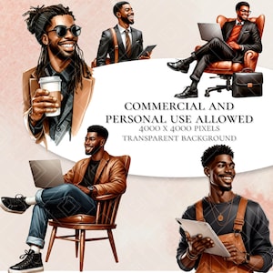 Black Men Clipart Bundle: African American Business Illustrations ...