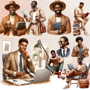 Black Men Clipart Bundle: African American Illustrations (digital ...