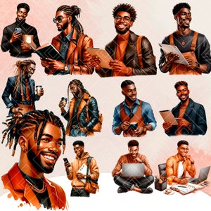 Black Men Clipart Bundle: African American Business Illustrations ...