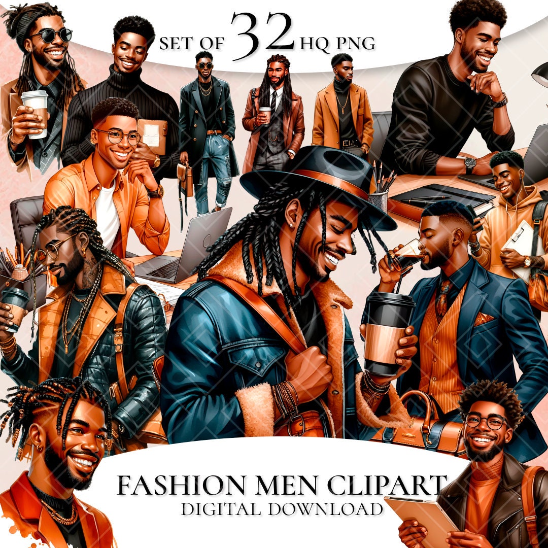 Black Men Clipart Bundle: African American Business Illustrations ...