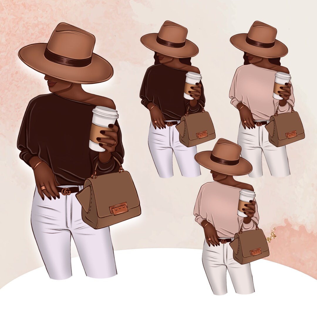 African American Clipart, Fashion Girl Clipart, Digital Planner ...