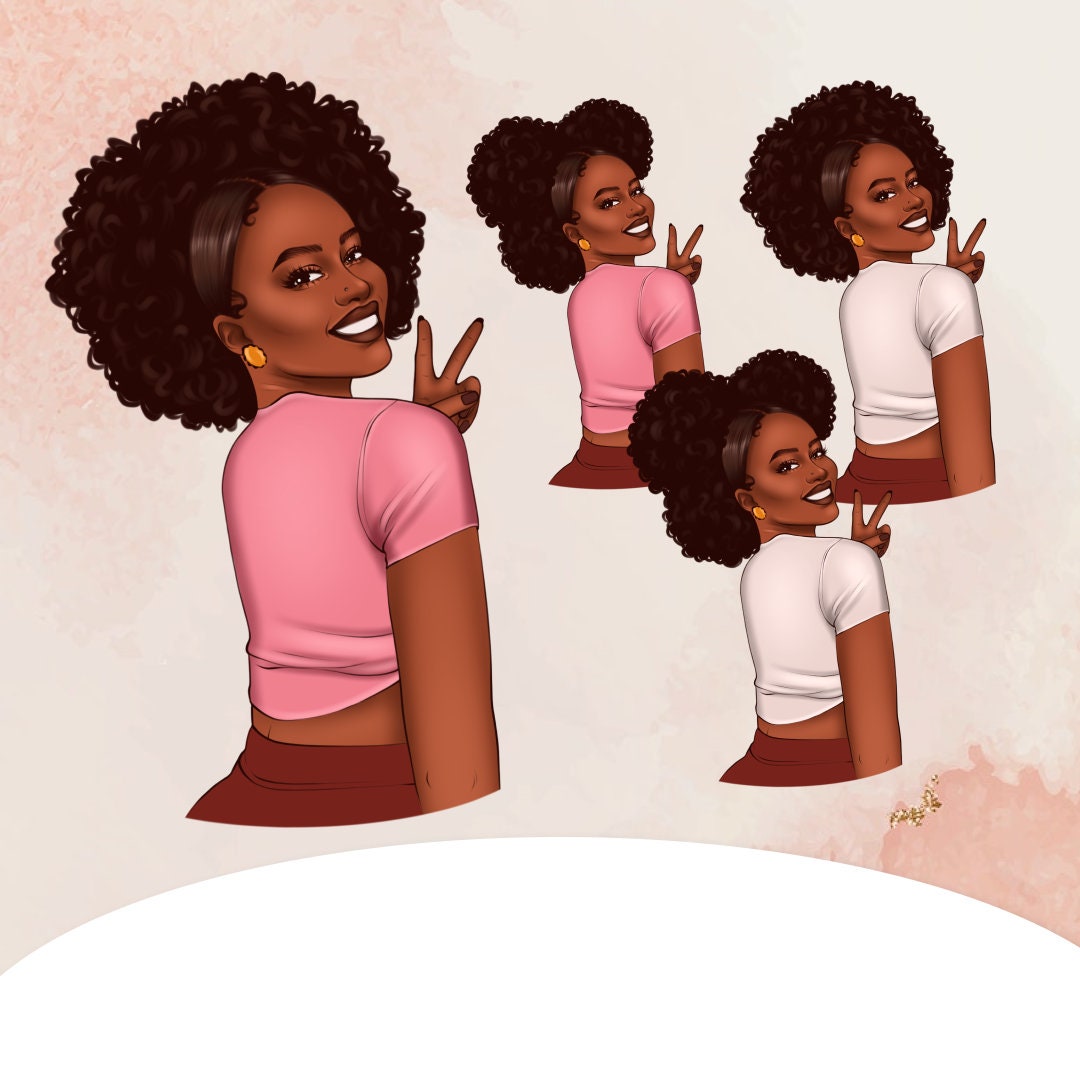 African American Clipart, Fashion Girl Clipart, Digital Planner ...