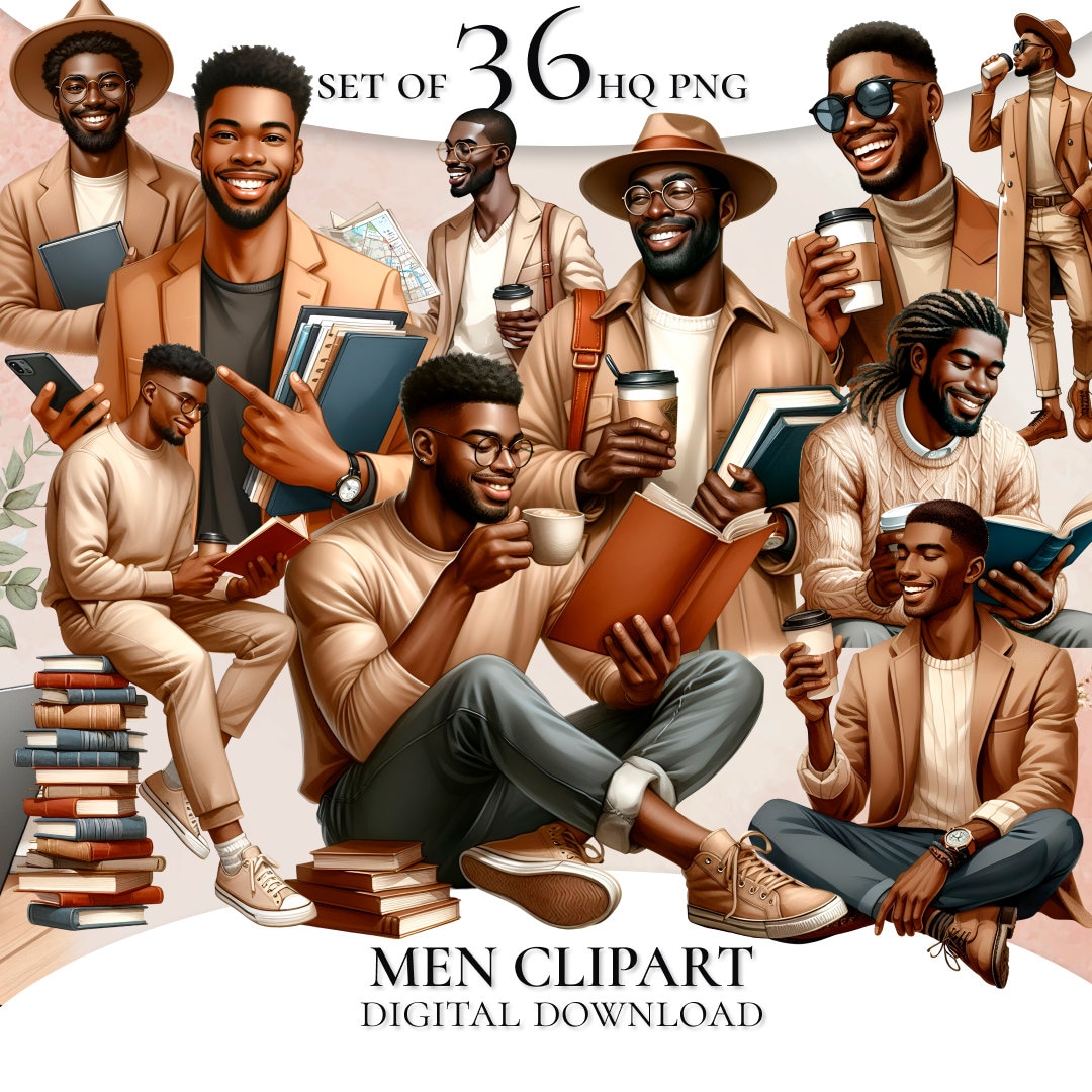 Black Men Clipart Bundle: African American Illustrations (digital ...