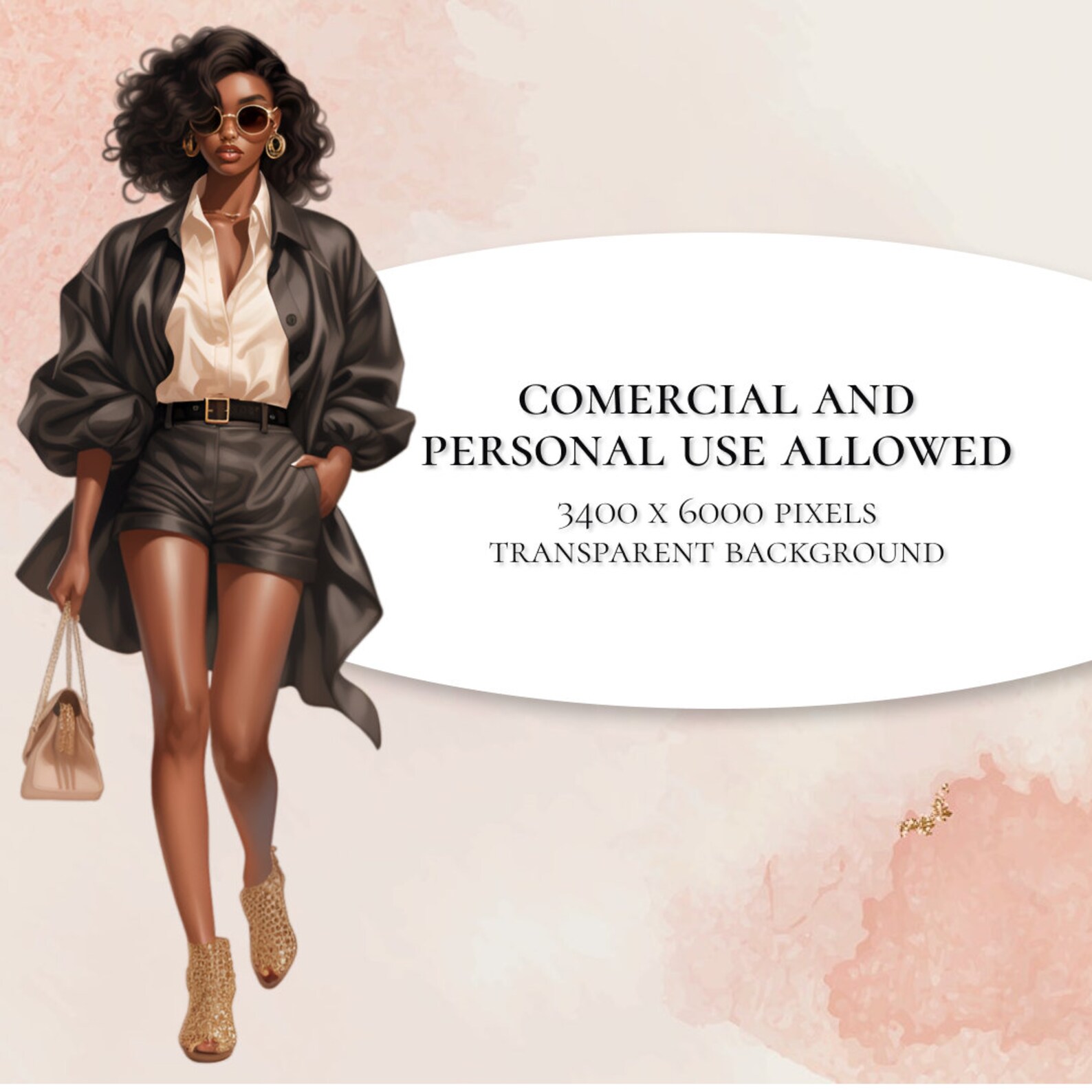 African American Clipart Fashion Girl Clipart Digital - Etsy