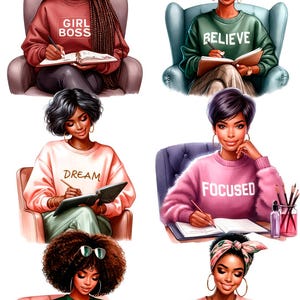 Black Woman Motivational Clipart: Afro Girl Boss PNG (digital Download ...